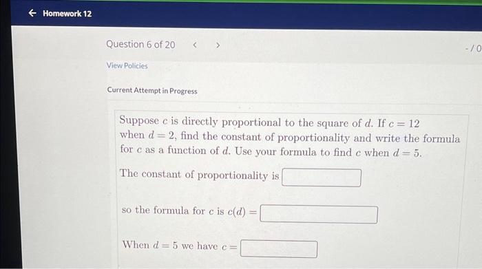 Solved Suppose c is directly proportional to the square of | Chegg.com