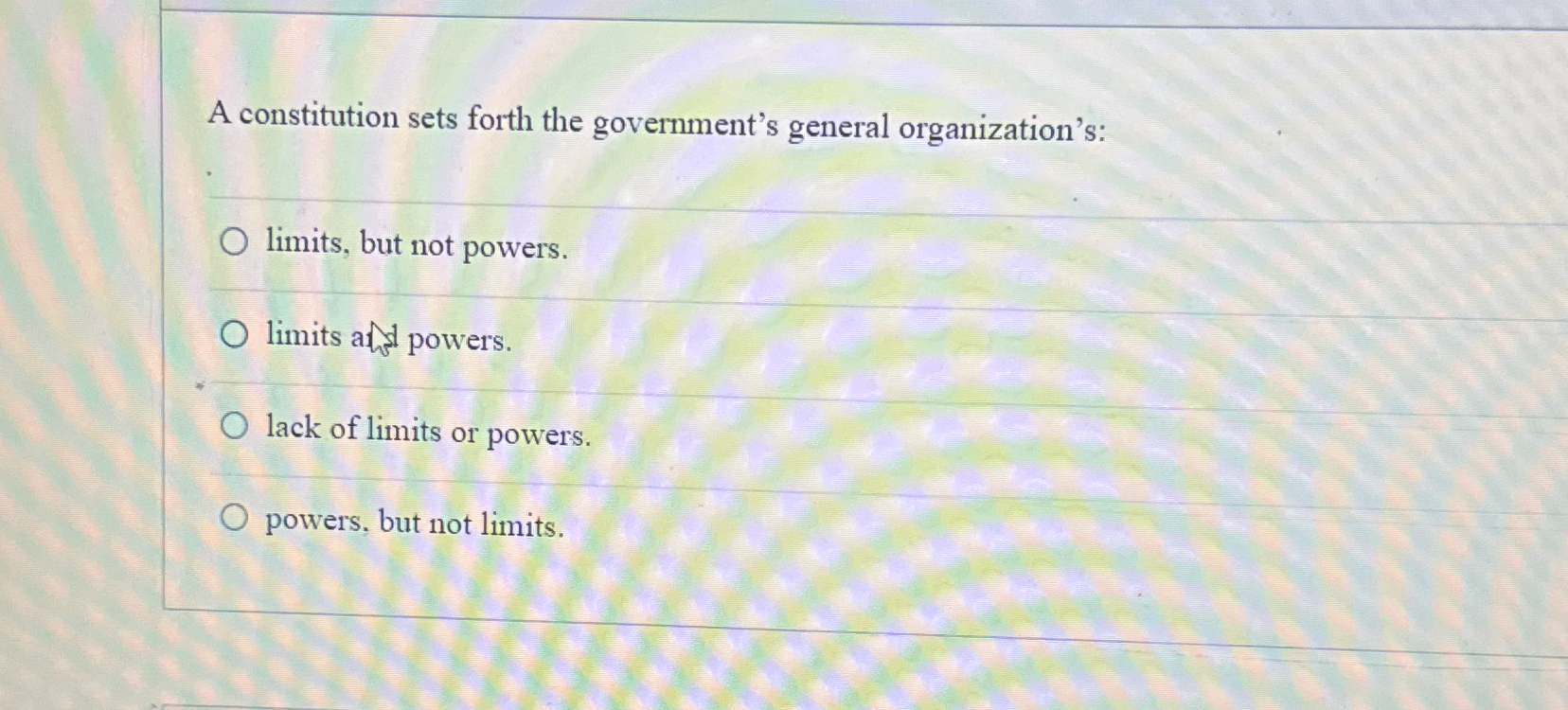 Solved A constitution sets forth the government's general | Chegg.com