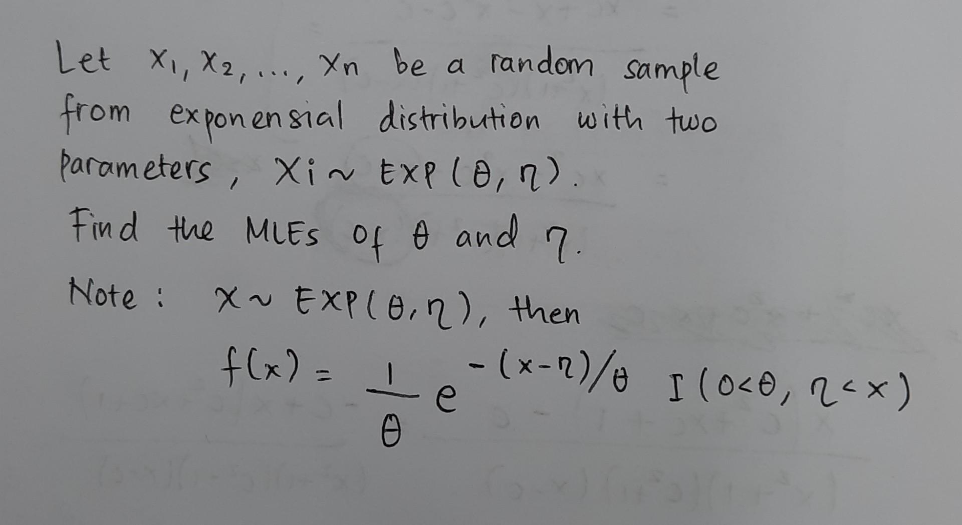 Solved xi Let X., X2, ..., Xn be a random sample from | Chegg.com