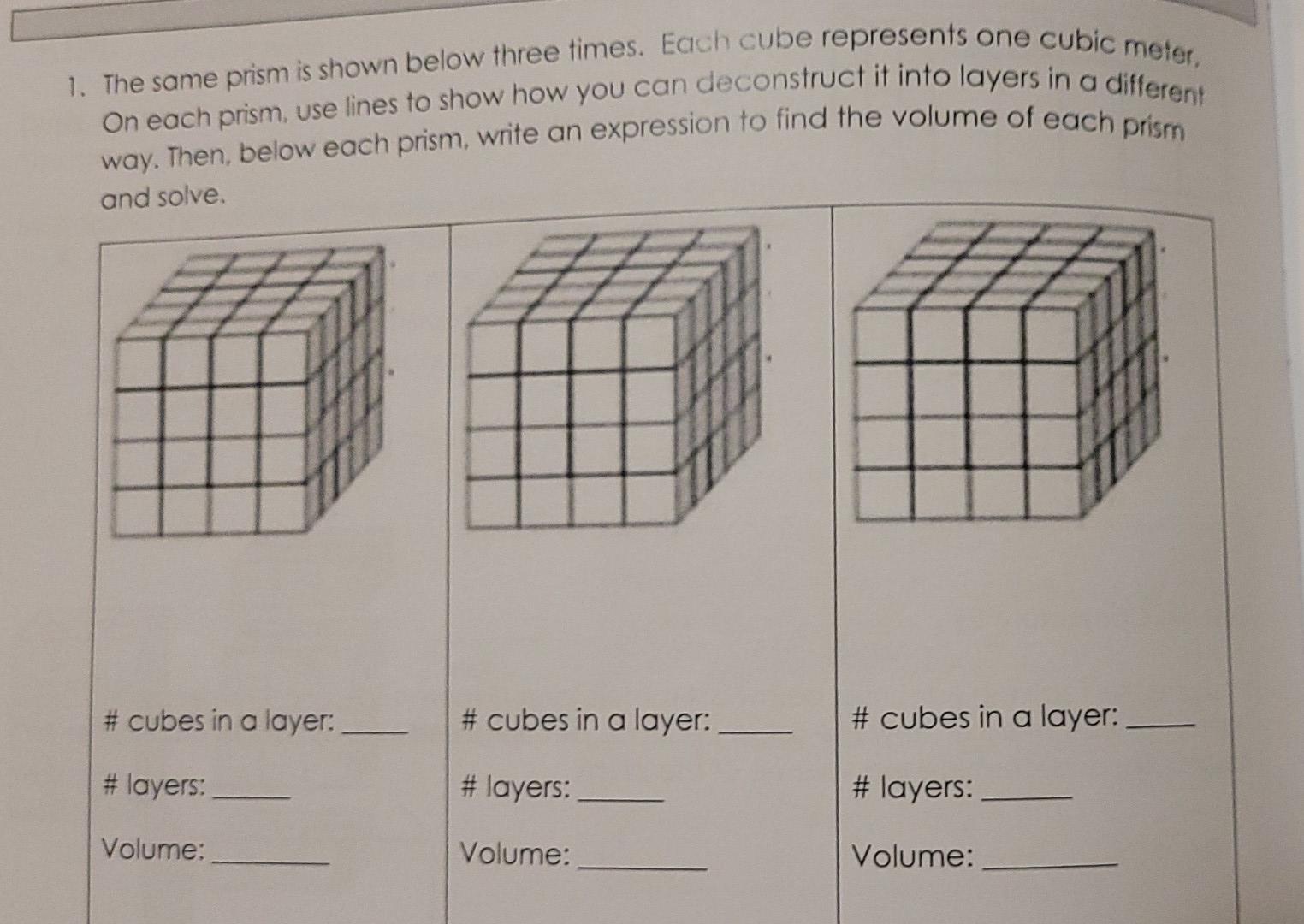 Solved 1. The same prism is shown below three times. Each | Chegg.com