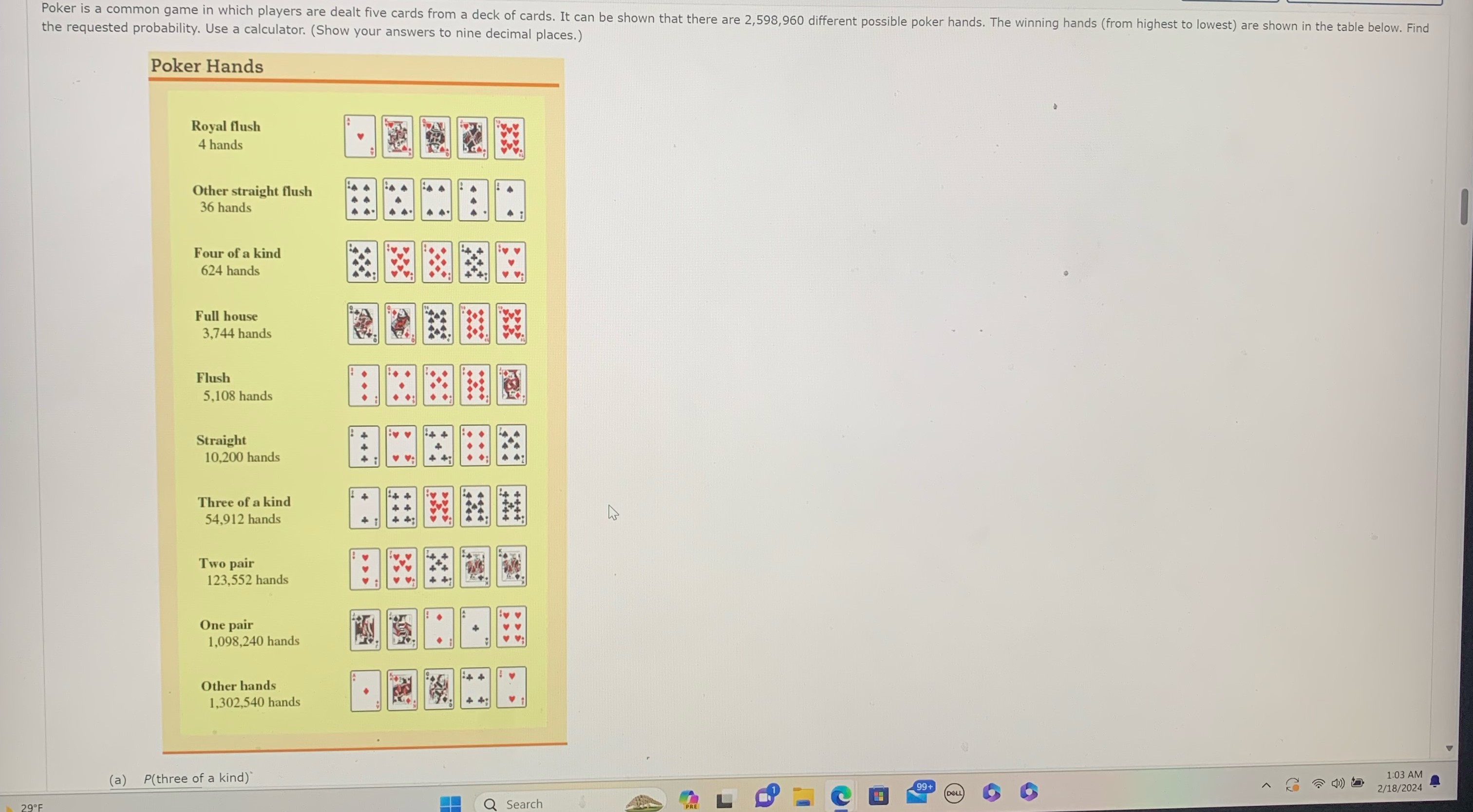 Solved the requested probability. Use a calculator. (Show | Chegg.com