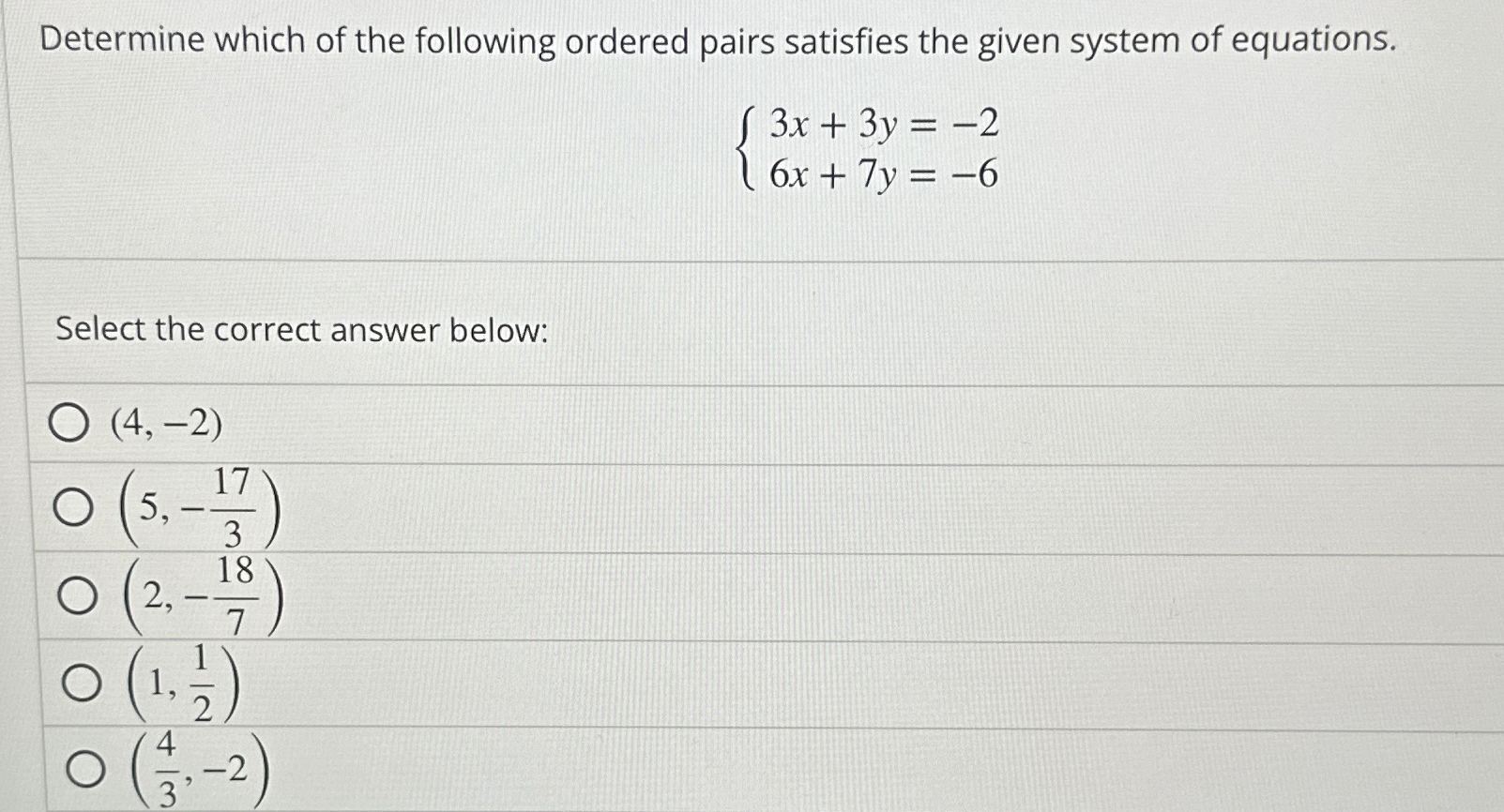Solved Determine which of the following ordered pairs | Chegg.com
