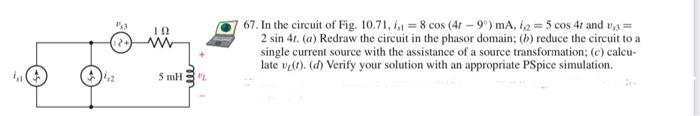 Solved 67. In the circuit of Fig. 10.71, | Chegg.com
