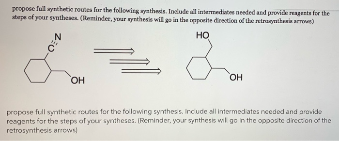 Solved propose full synthetic routes for the following | Chegg.com