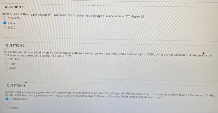 Solved QUESTION 1 An alternating waveform (sine) completes | Chegg.com