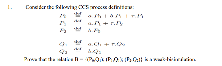 Solved Consider the following CCS process | Chegg.com