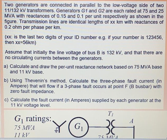 Solved Two generators are connected in parallel to the | Chegg.com