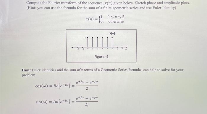 Solved Compute the Fourier transform of the sequence, x(n) | Chegg.com