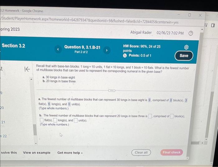 Solved Recail that with base-ten blocks: 1long=10 units, 1 | Chegg.com