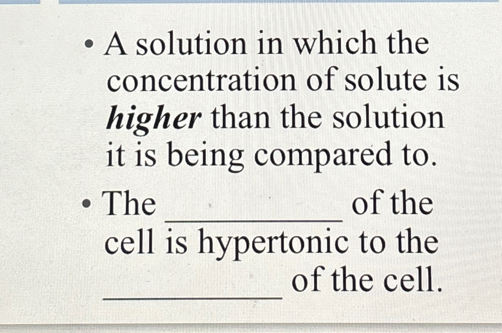 Solved A solution in which the concentration of solute is | Chegg.com
