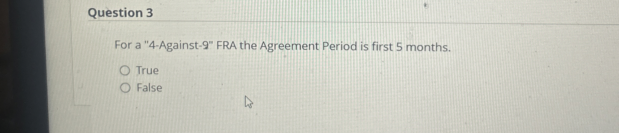 Solved Question 3For a "4-Against-9" ﻿FRA the Agreement | Chegg.com