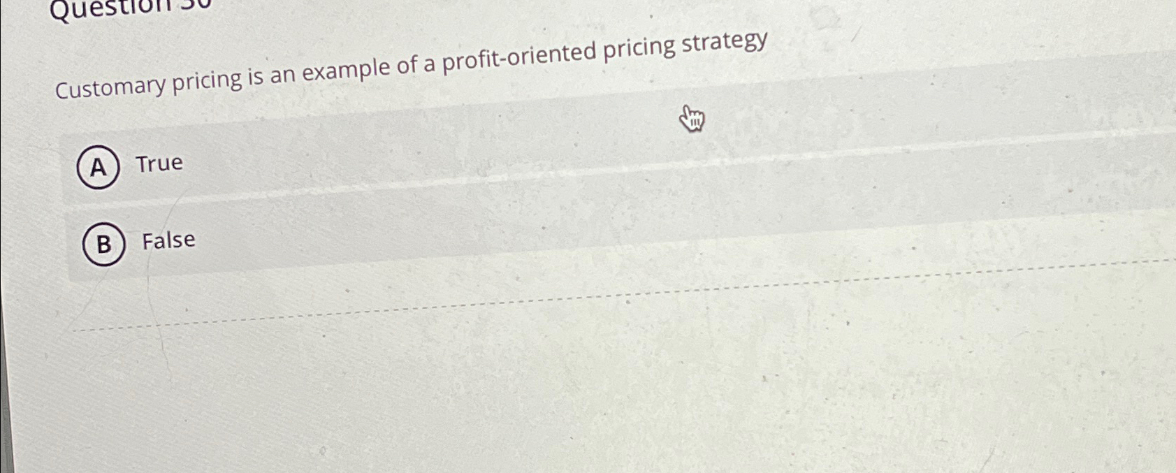Solved Customary pricing is an example of a profit-oriented | Chegg.com