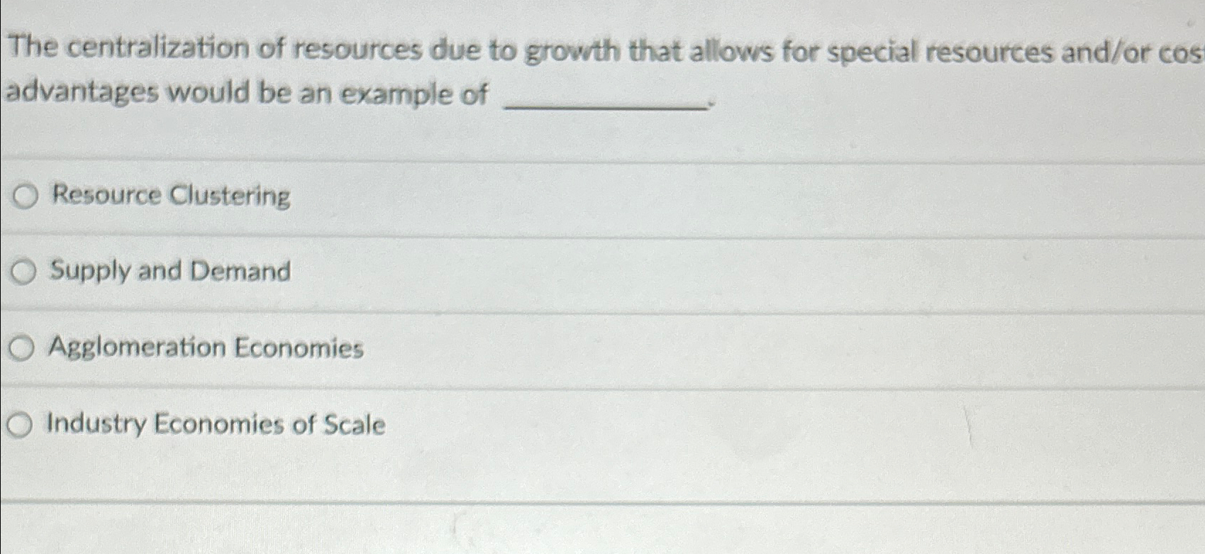 Solved The centralization of resources due to growth that | Chegg.com