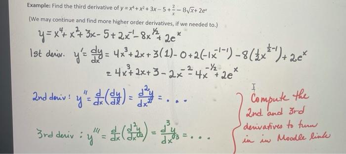 Solved Example: Find the third derivative of y = **+x+3x - | Chegg.com