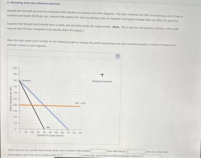 Solved 2. Deviating from the collusive outcome Stargell and | Chegg.com