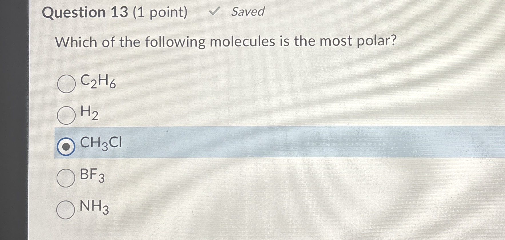 Solved Question 13 (1 ﻿point) ﻿SavedWhich of the following | Chegg.com