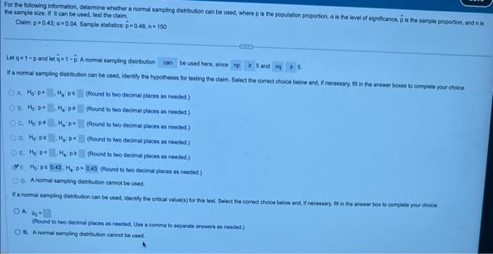 Solved For the following information, determine whether a | Chegg.com