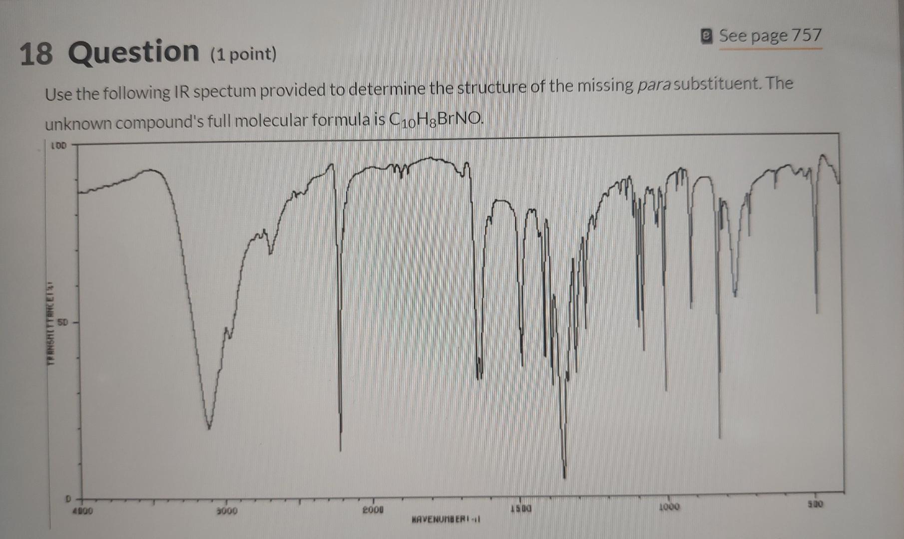 Solved Use the following IR spectum provided to determine | Chegg.com