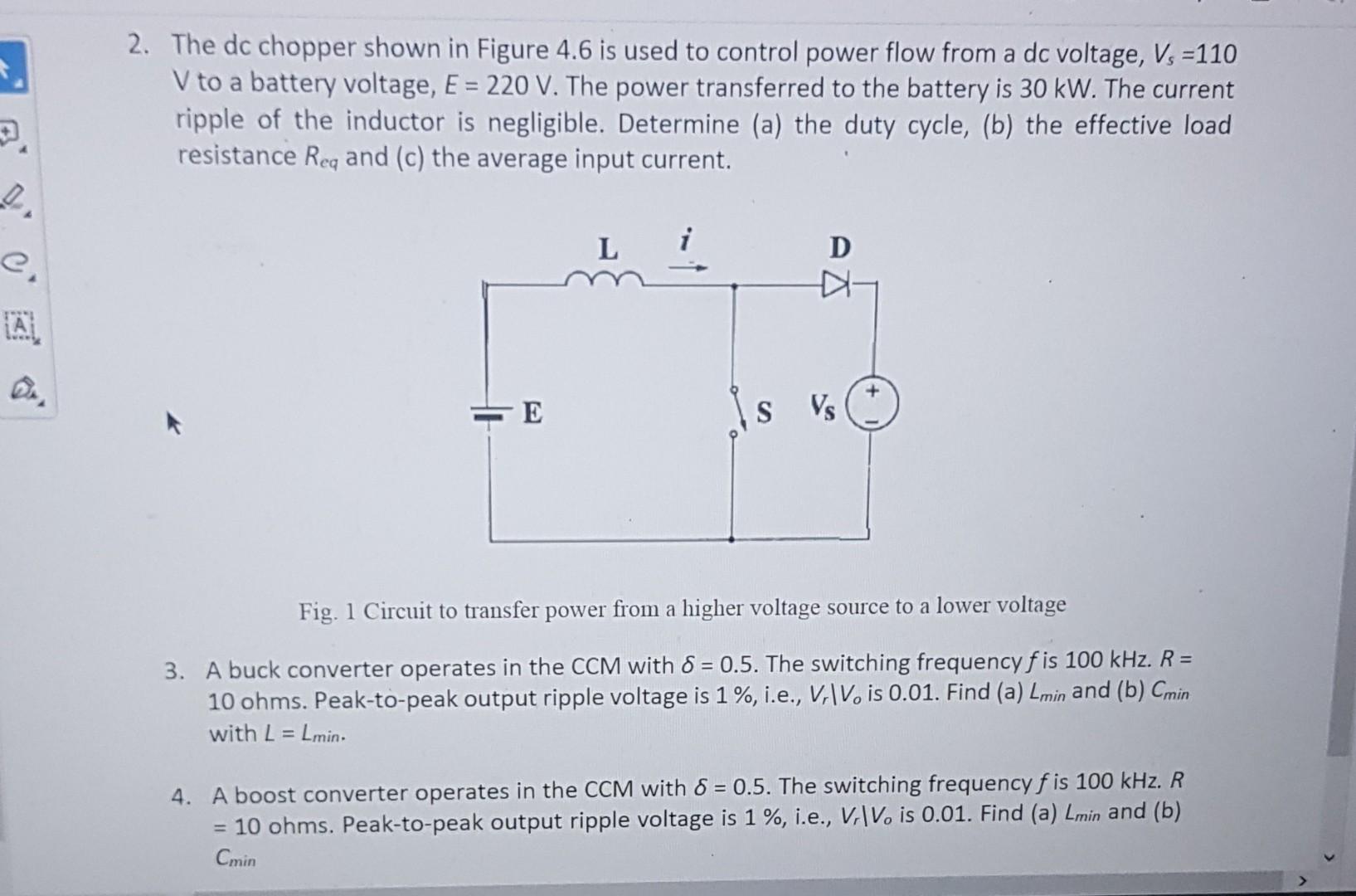 Solved The dc chopper shown in Figure 4.6 is used to control | Chegg.com