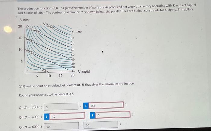 Solved The production function P(K,L) gives the number of | Chegg.com