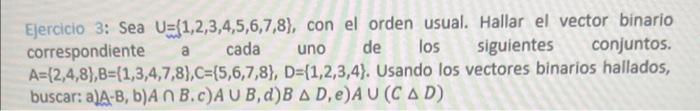 Solved Let U=(1,2,3,4,5,6,7,8), with the usual order. Find | Chegg.com