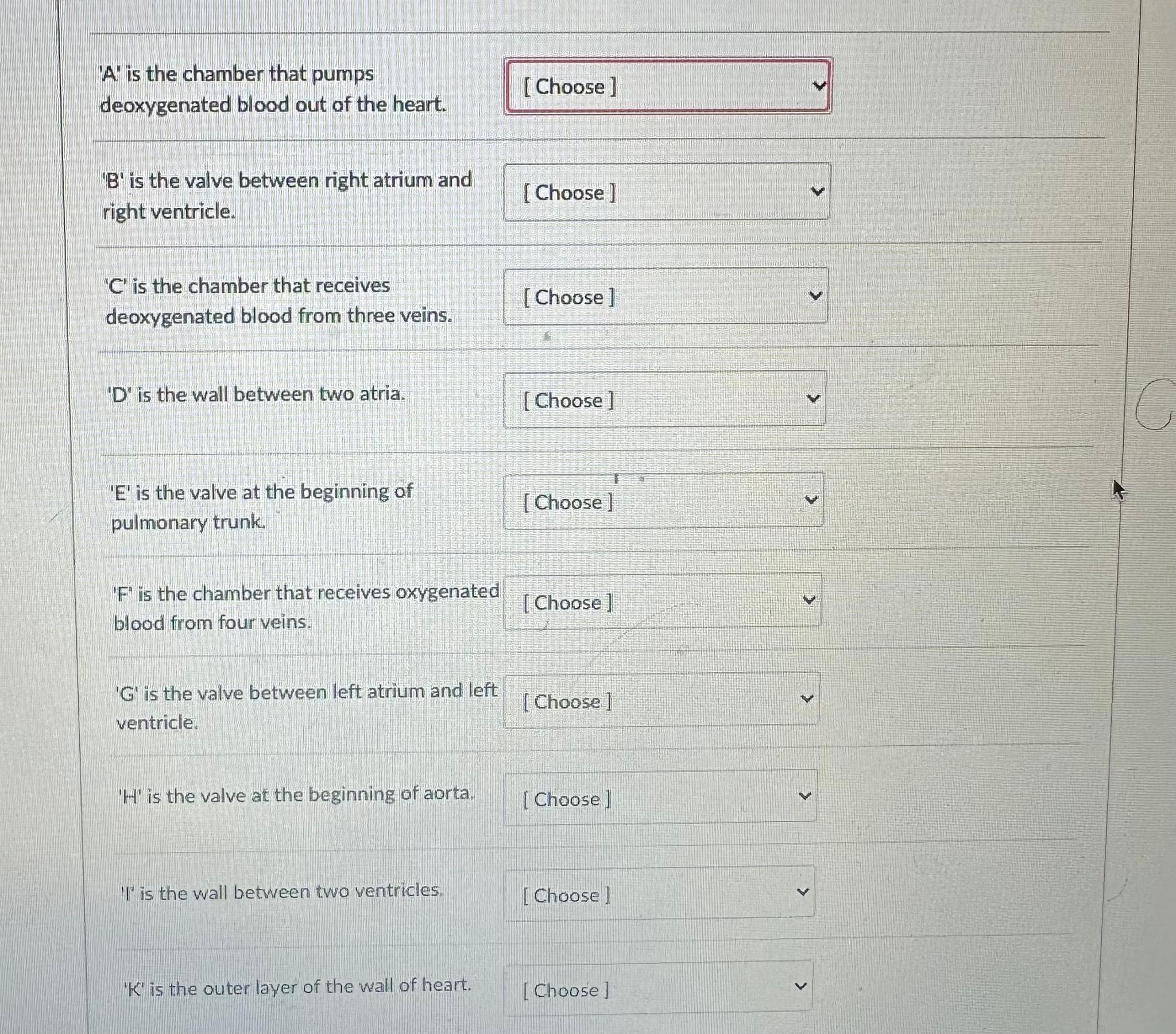 Solved ' A ' ﻿is the chamber that pumps deoxygenated blood | Chegg.com