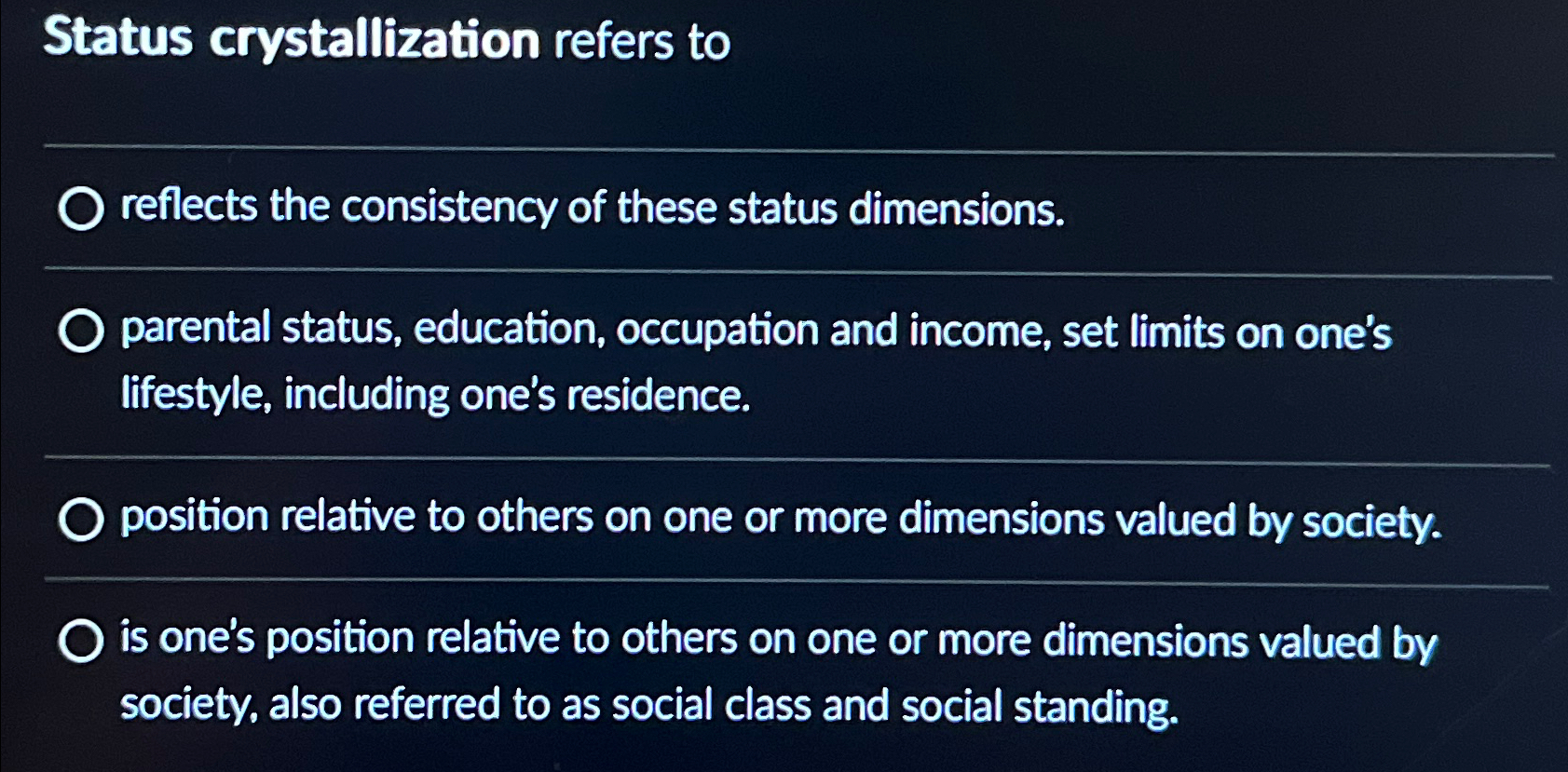 Solved Status crystallization refers toreflects the | Chegg.com