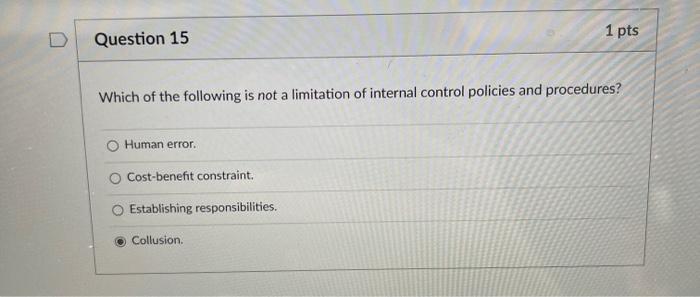 Solved 1 pts D Question 15 Which of the following is not a | Chegg.com