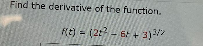 Solved Find the derivative of the function. | Chegg.com
