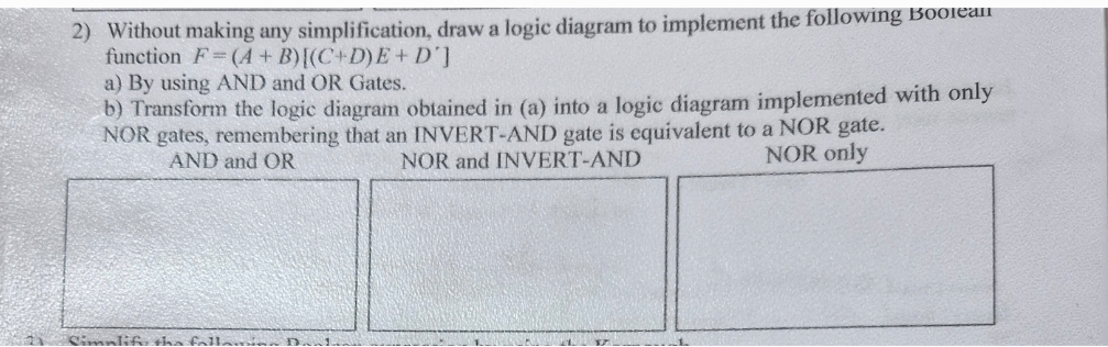 Solved Without making any simplification, draw a logic | Chegg.com