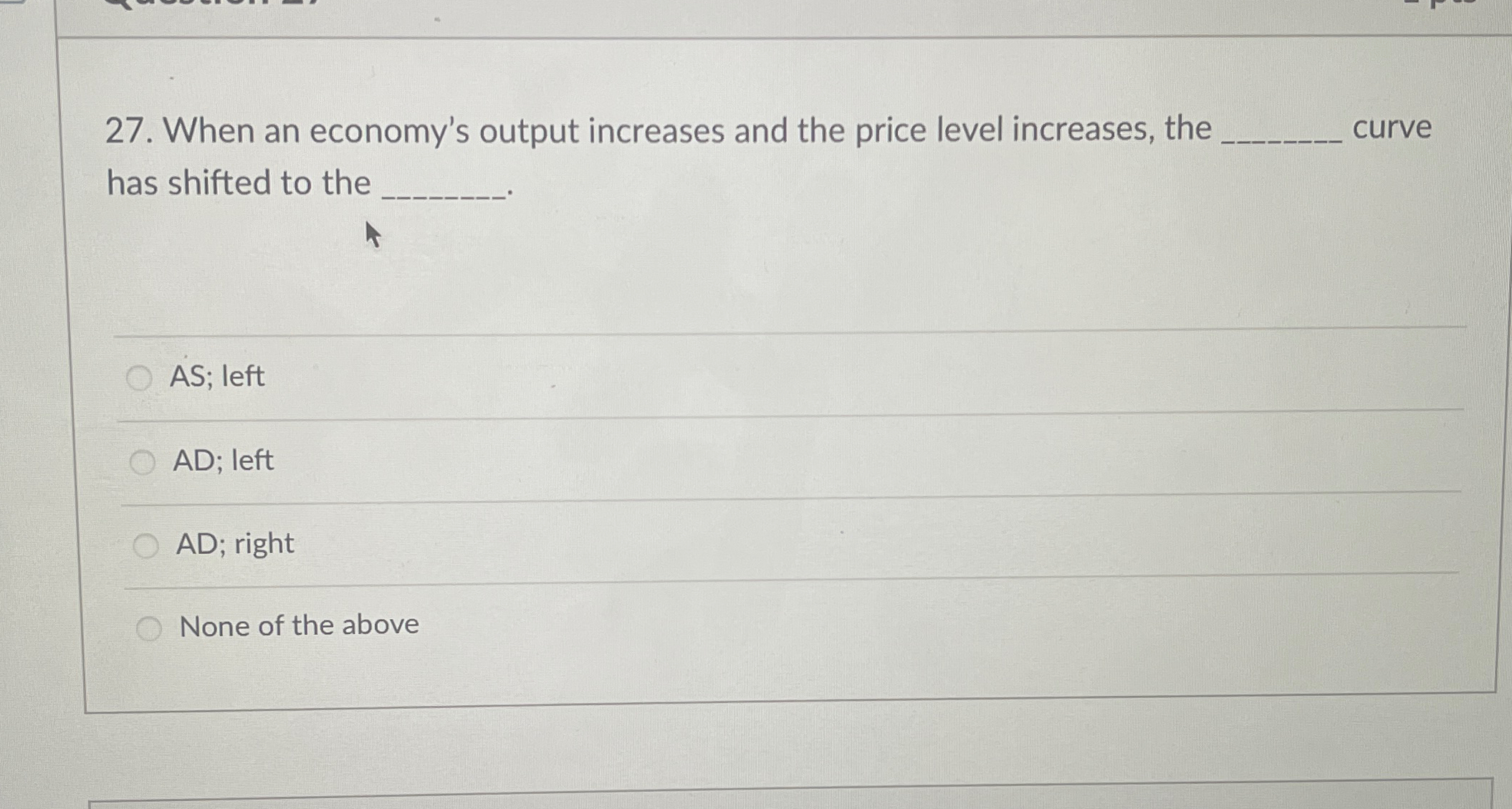Solved When an economy's output increases and the price | Chegg.com