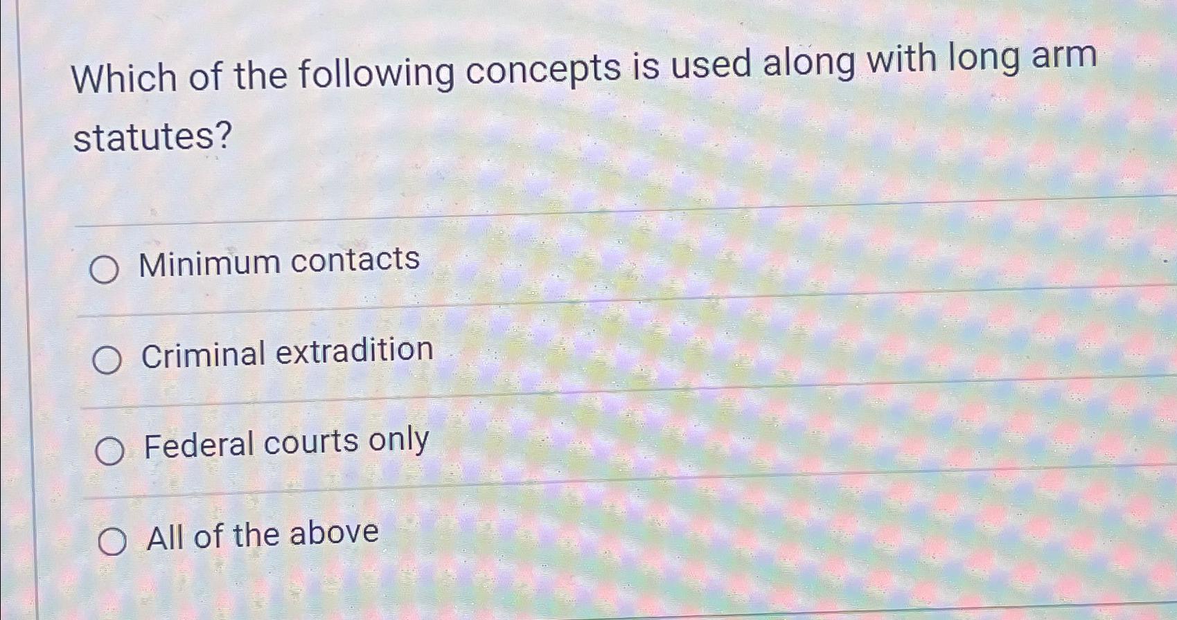 Solved Which of the following concepts is used along with | Chegg.com
