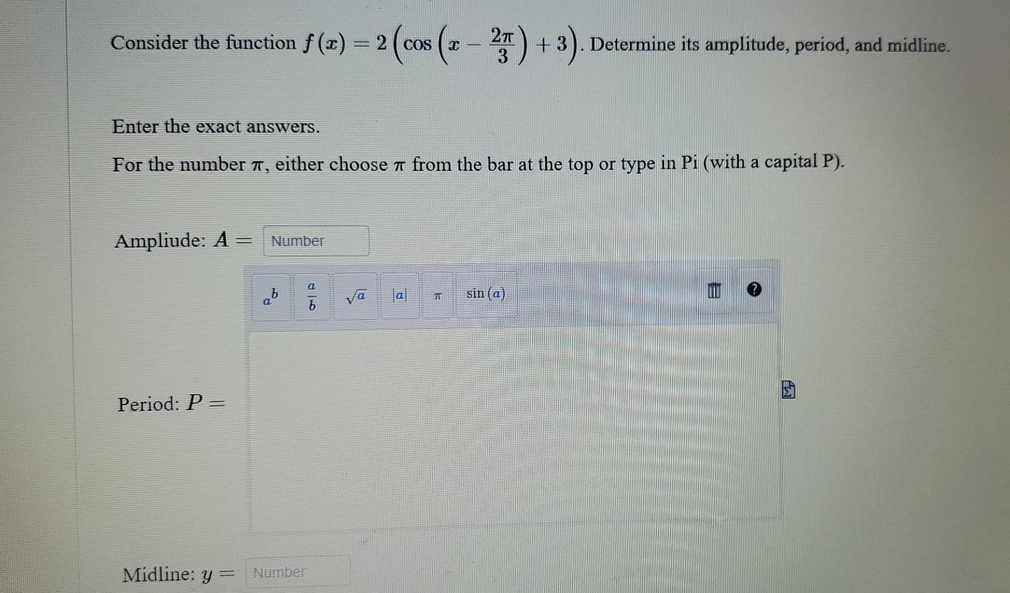 Solved Consider the function f(x) = 2 (cos (x 27 3 +3 | Chegg.com