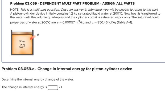 Solved Problem 03.059 - DEPENDENT MULTIPART PROBLEM - ASSIGN | Chegg.com