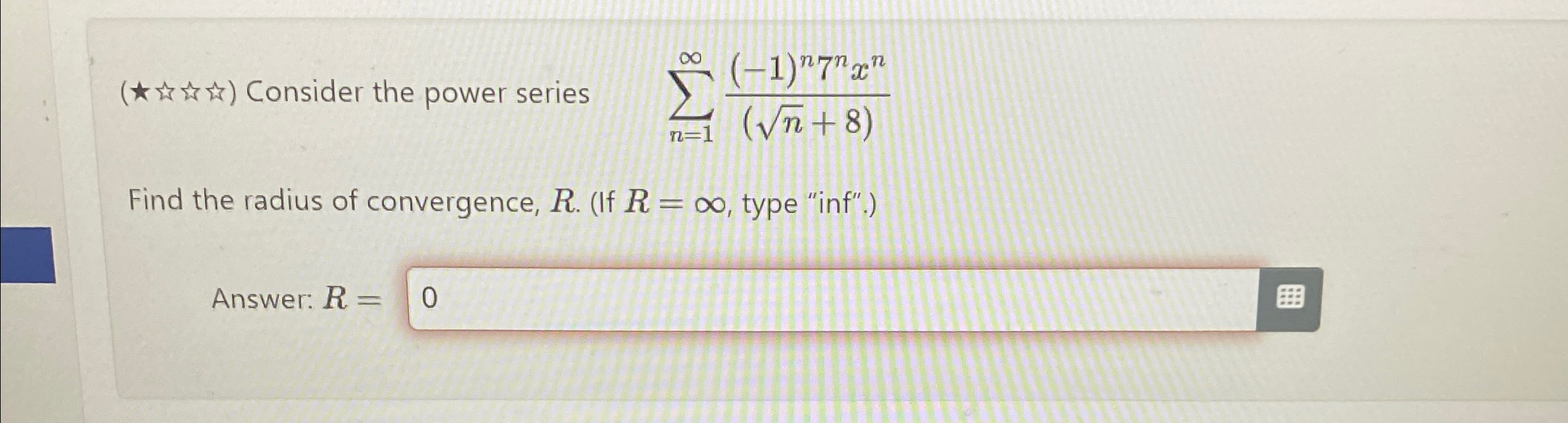 Solved (大放出方) ﻿Consider the power series | Chegg.com