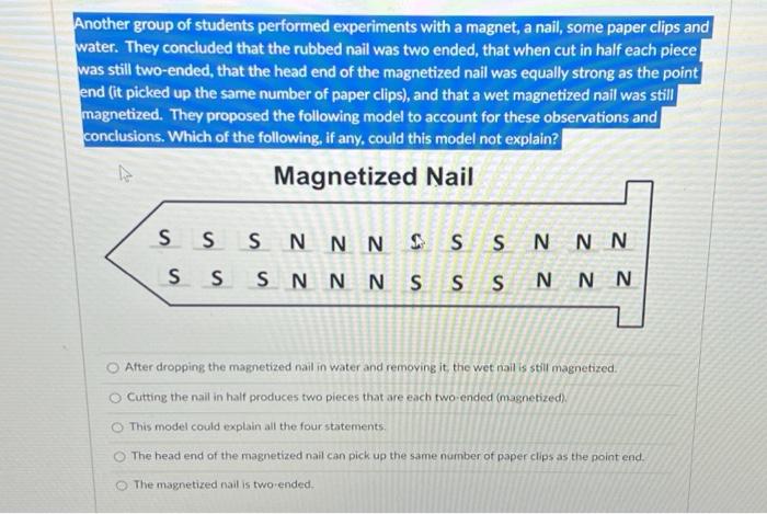 Solved Another group of students performed experiments with | Chegg.com