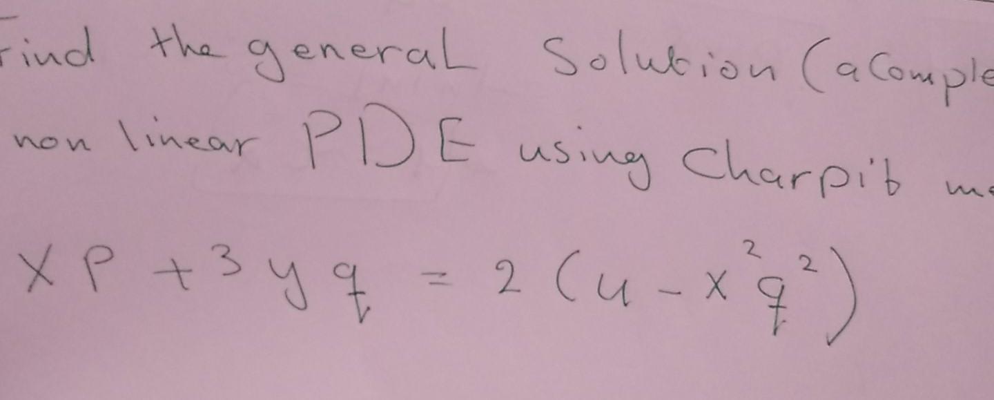 Solved I want solve the general solution of nonlinear PDE | Chegg.com