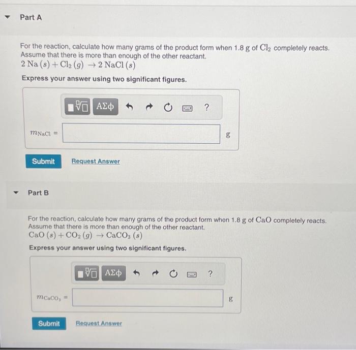 Solved For the reaction, calculate how many grams of the | Chegg.com