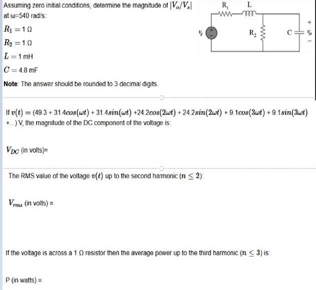 Solved Assuming zero initial conditions, determine the | Chegg.com