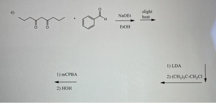 Solved Complete the following reactions. 1) NOE 1) excess | Chegg.com
