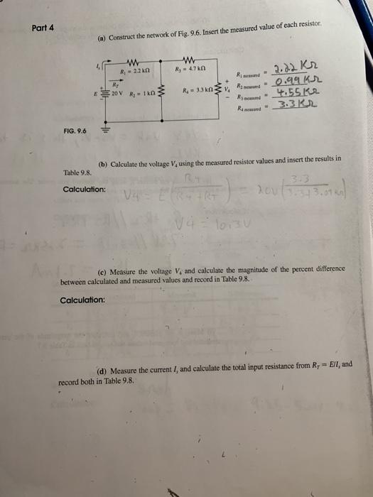 Solved Part 4 a) Construct the network of Fig. 9.6. Insert | Chegg.com