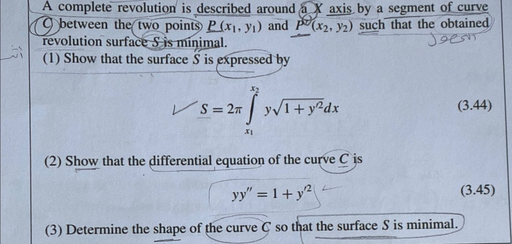 Solved A complete revolution is described around a x ﻿axis | Chegg.com