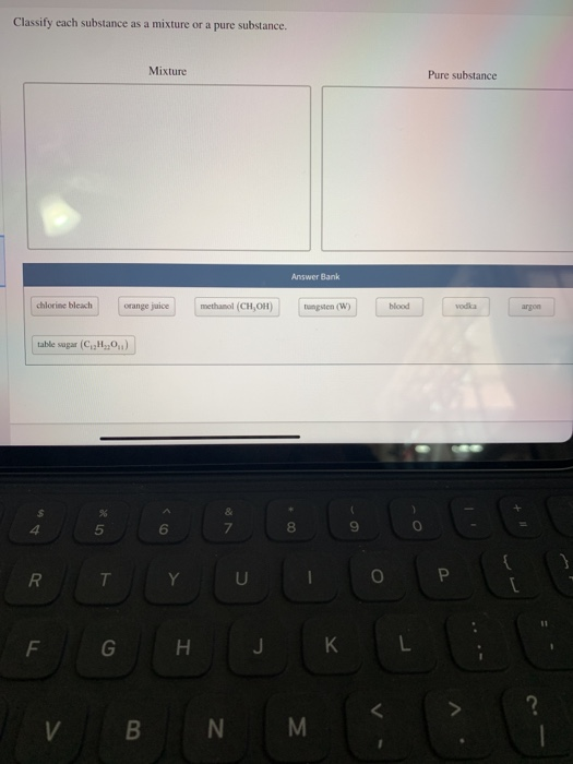 Solved Classify each substance as a mixture or a pure | Chegg.com