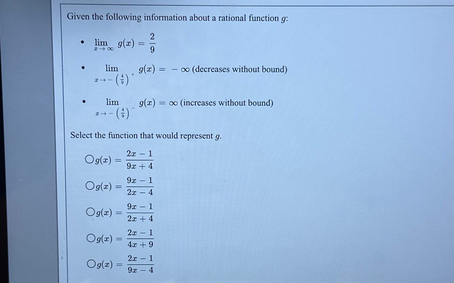 Solved Given the following information about a rational | Chegg.com