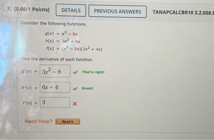 Solved Consider the following functions. | Chegg.com