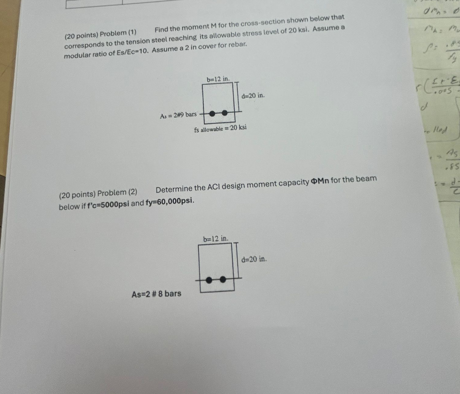 Solved (20 ﻿points) ﻿Problem (1) ﻿Find the moment M ﻿for the | Chegg.com