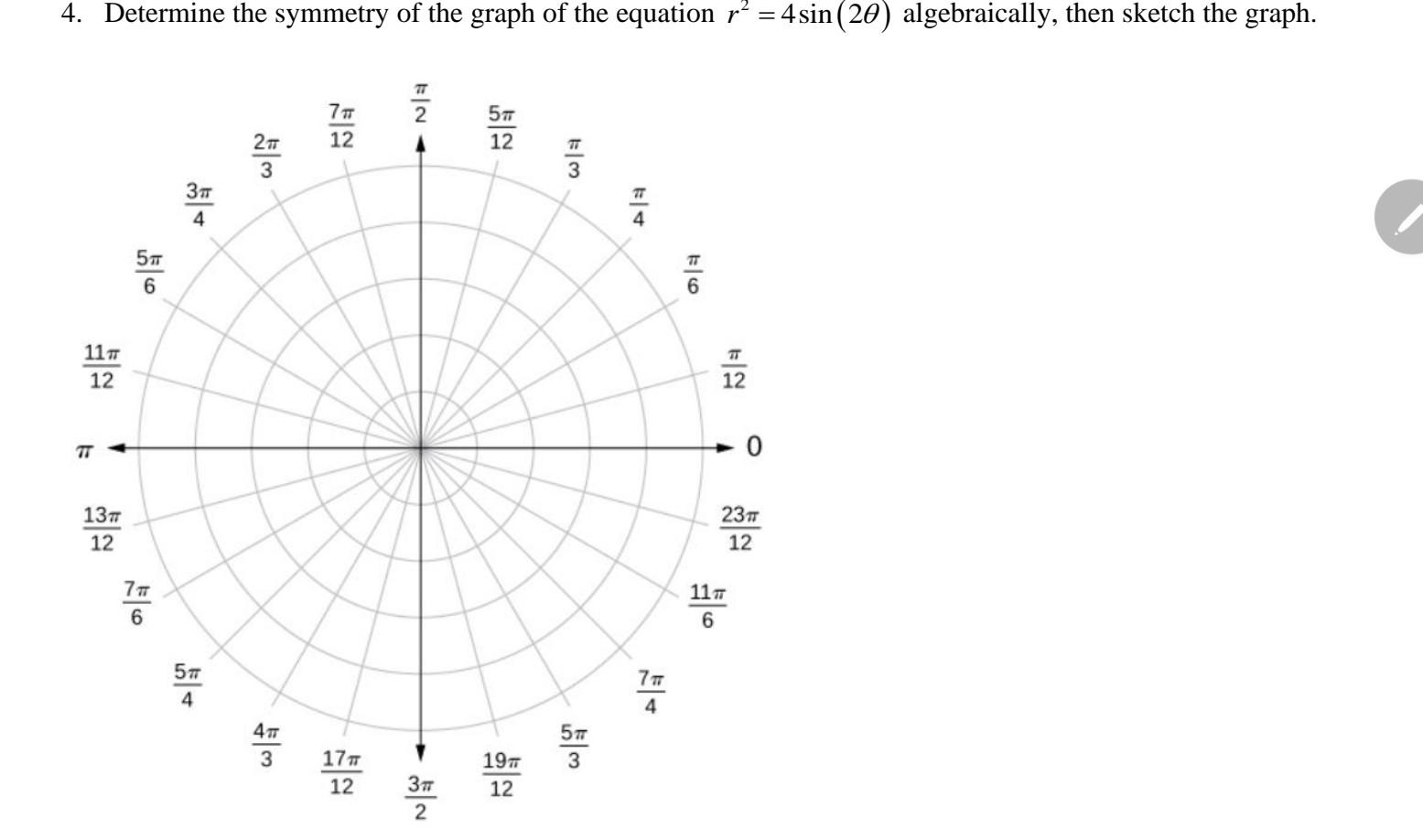 Solved 4. Determine the symmetry of the graph of the | Chegg.com