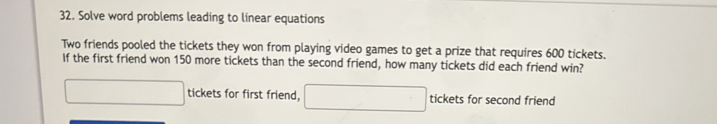 Solved Solve word problems leading to linear equationsTwo | Chegg.com
