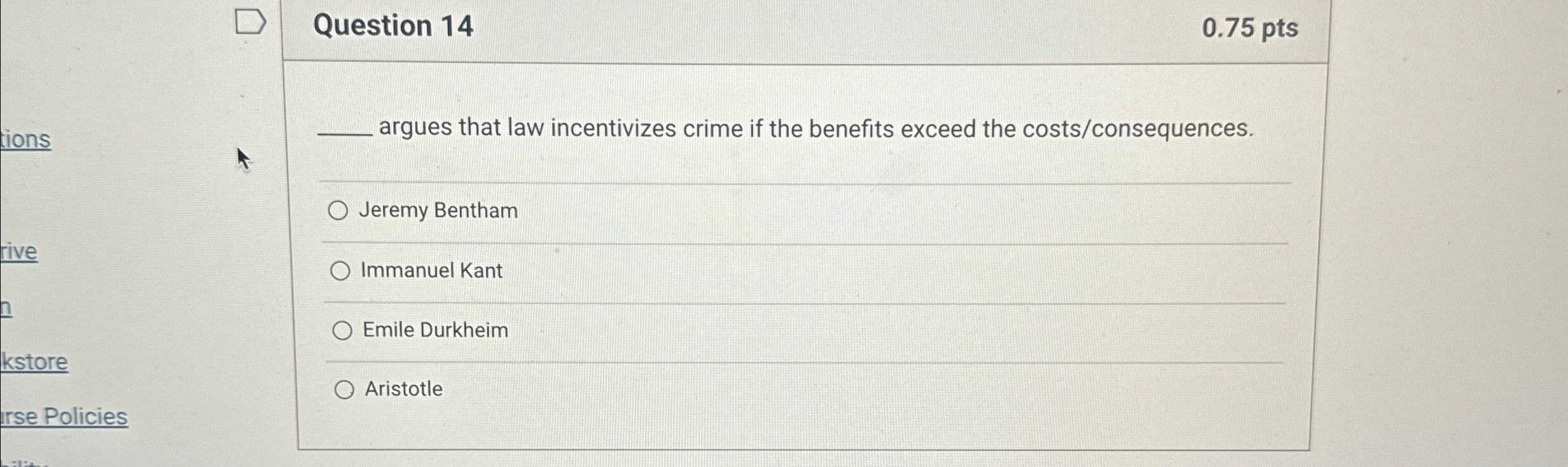 Solved Question 140.75ptsq, ﻿argues that law incentivizes | Chegg.com