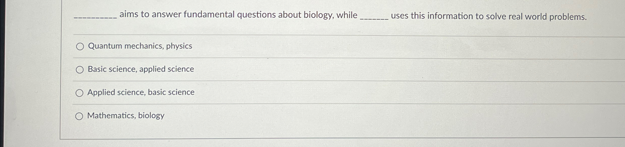Solved aims to answer fundamental questions about biology, | Chegg.com